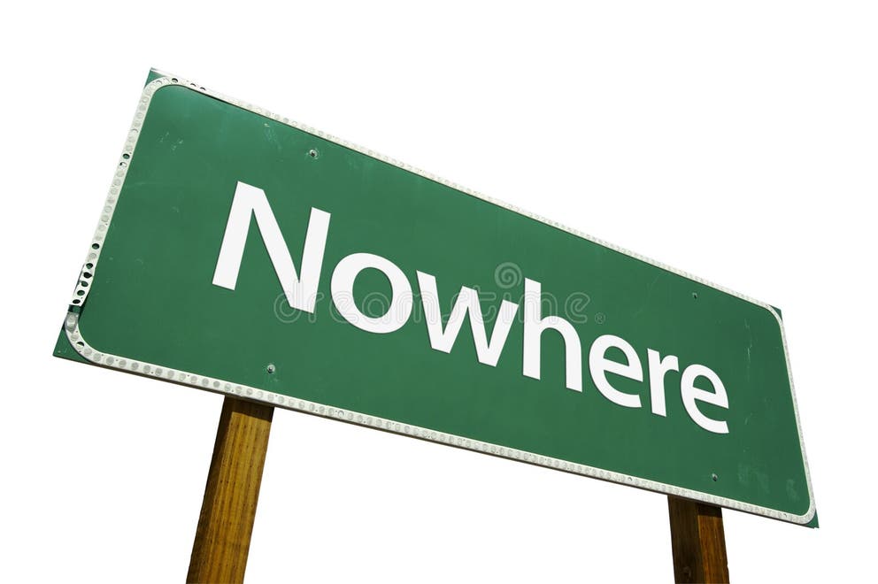 Nowhere road sign stock image. Image of fruitless, catch - 4373483