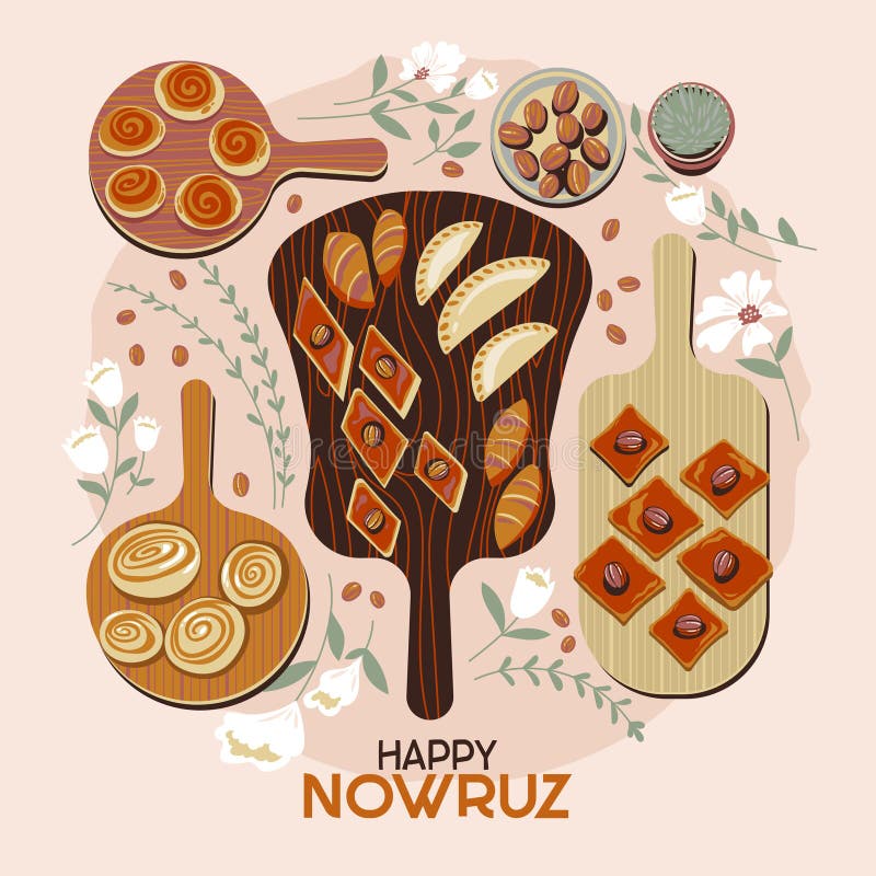 Happy Nowruz Poster stock vector. Illustration of background - 268585622