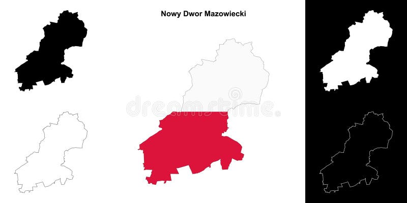 Nowy Dwor Mazowiecki Outline Map Stock Vector - Illustration of icon ...