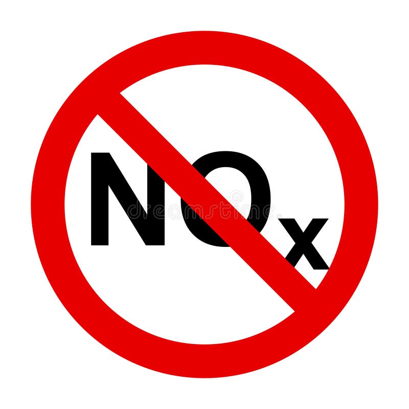 NOx and prohibition sign stock vector. Illustration of restriction ...