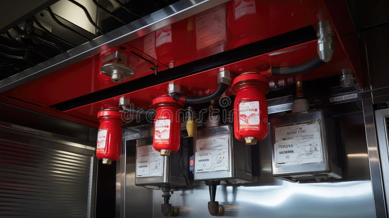 Nozzles Kitchen Fire Suppression Stock Illustration - Illustration of ...