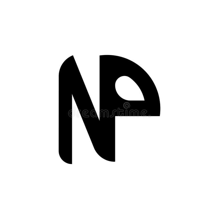 NP Letter Logo Design on Black Background Stock Illustration ...