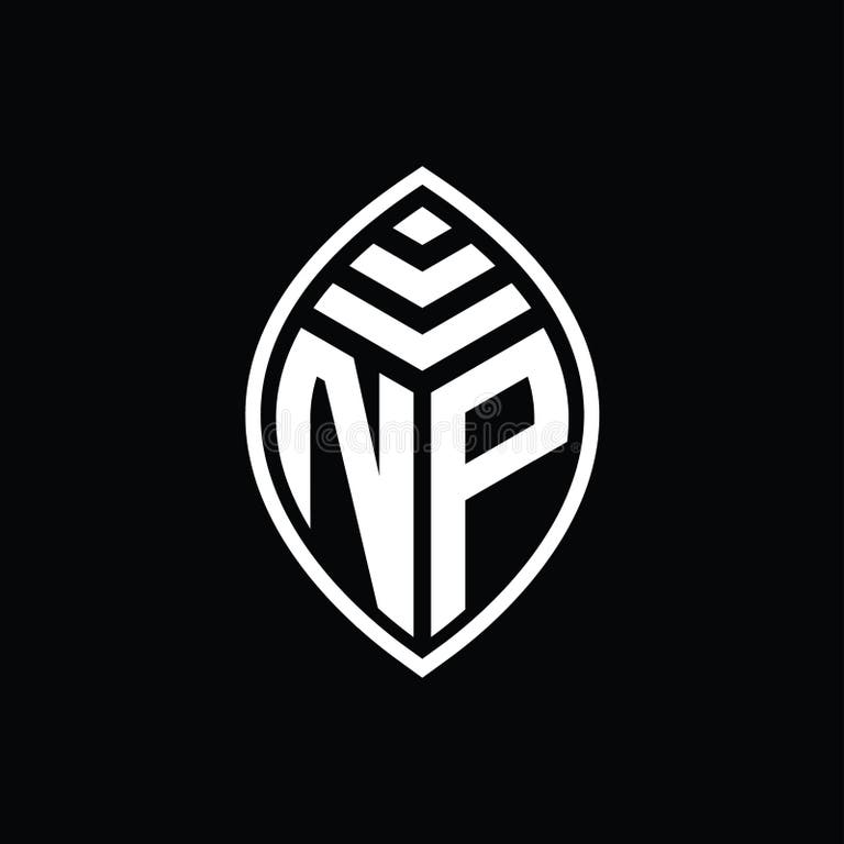 NP Logo Monogram Leaf Shape Isolated Outline Design Template Stock ...
