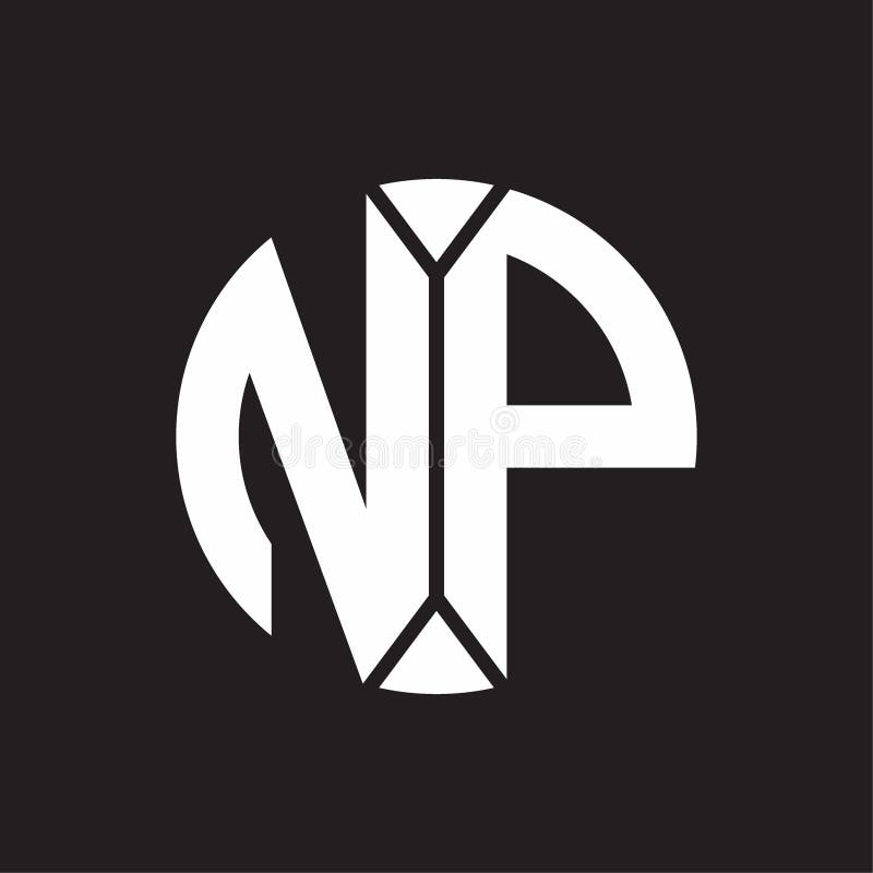 NP Logo Monogram with Piece Circle Ribbon Style Stock Illustration ...