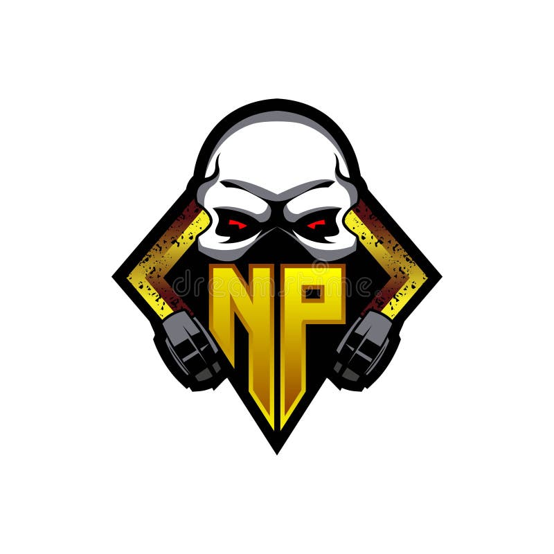 NP Logo Monogram with Skull Shape Designs Template Stock Vector ...