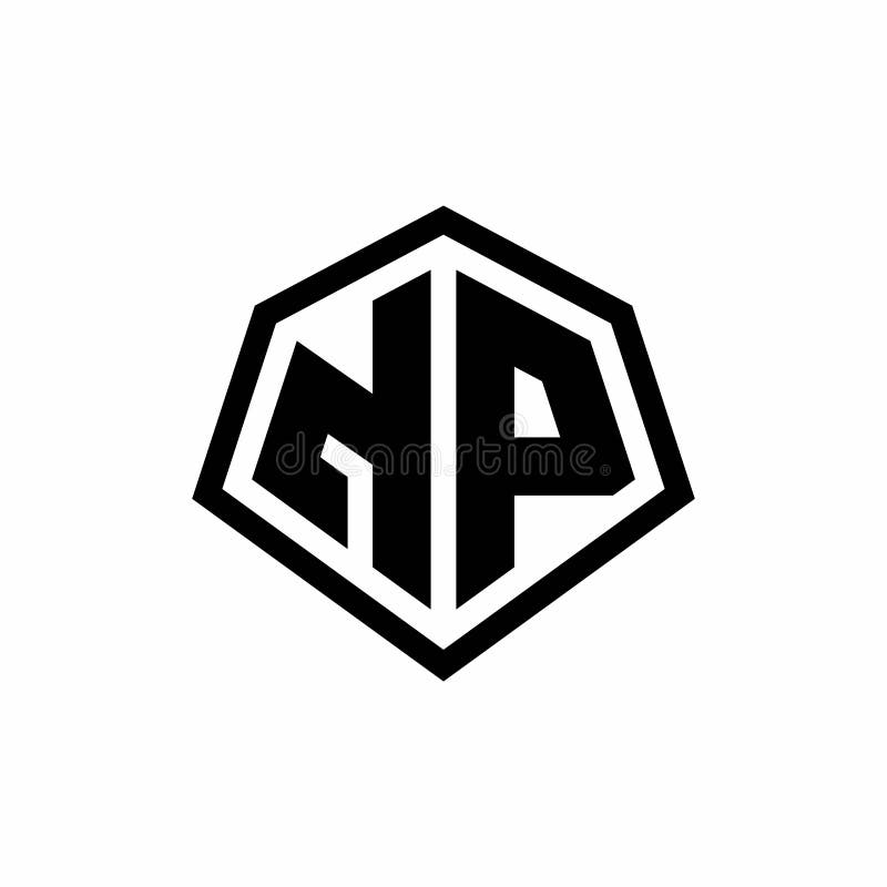 NP Monogram Logo with Hexagon Shape and Line Rounded Style Design ...