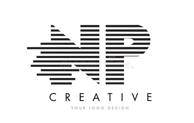 NP N P Zebra Letter Logo Design with Black and White Stripes Stock ...