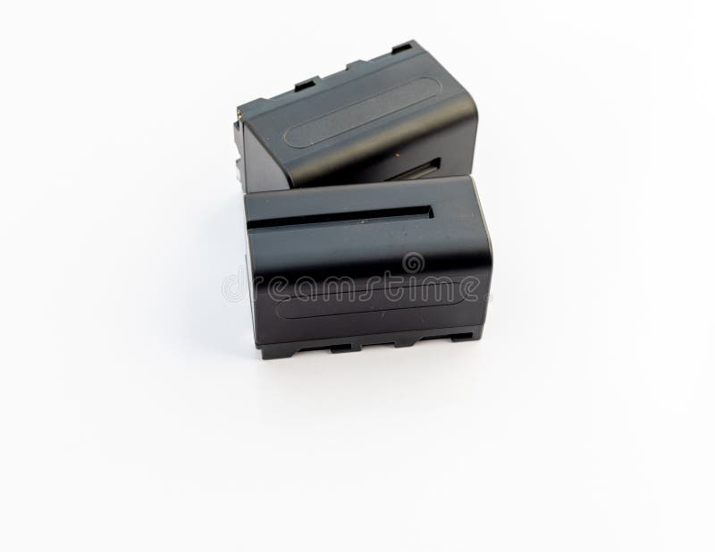 NP Rechargeable Batteries Isolated on White Background Stock Photo ...