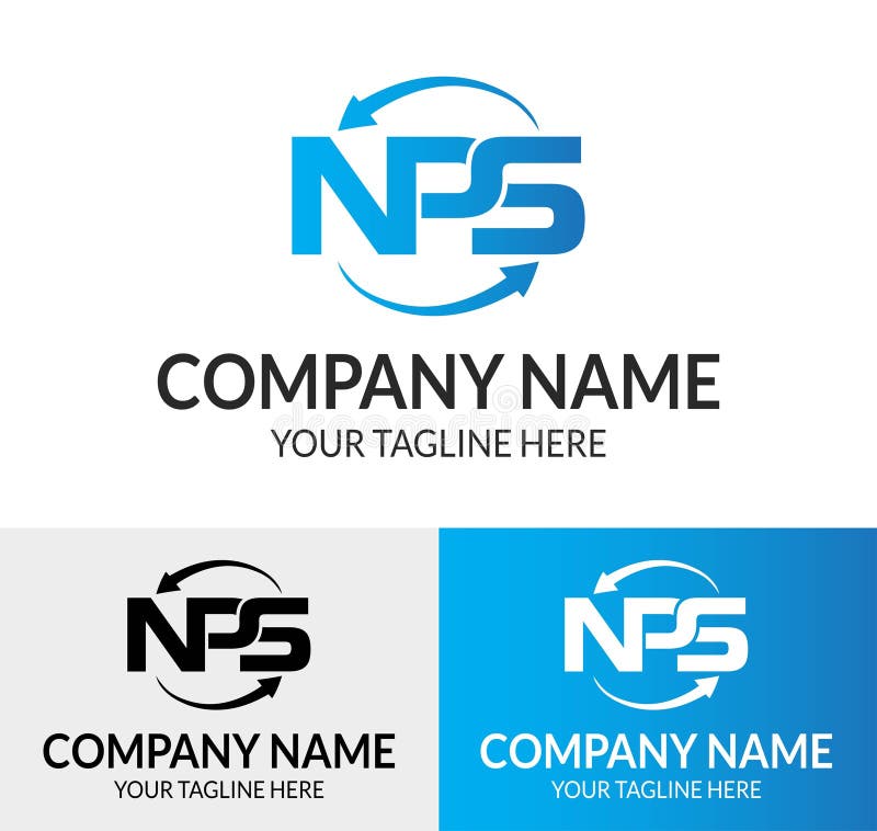NPS Letter Initial Abstract Typography Modern Logo Design Template ...