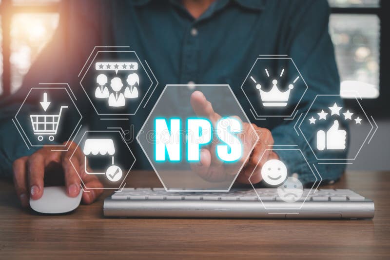 Net Promotor Score Concept, Person Working on Computer with Net ...