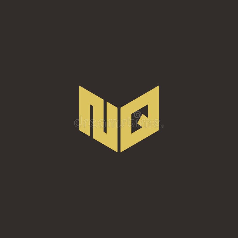 NQ Logo Letter Initial Logo Designs Template with Gold and Black ...