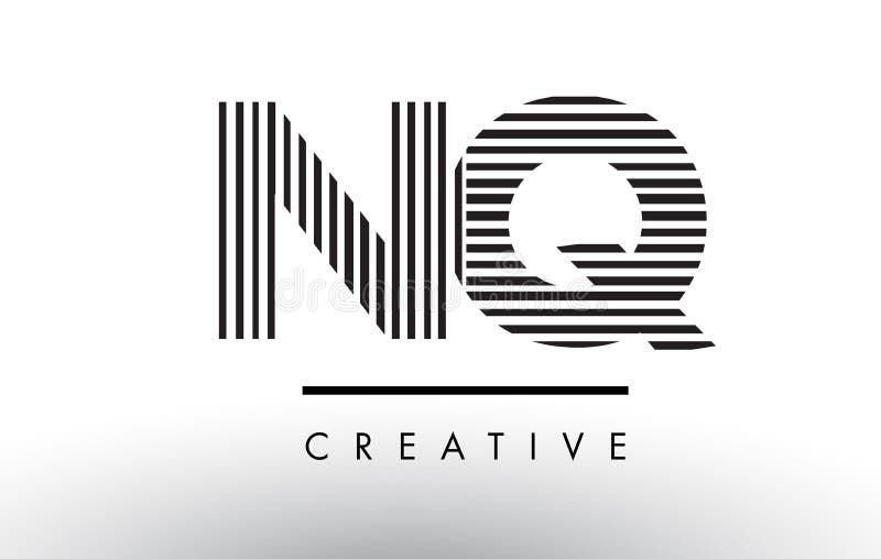 NQ N Q Black and White Lines Letter Logo Design. Stock Vector ...