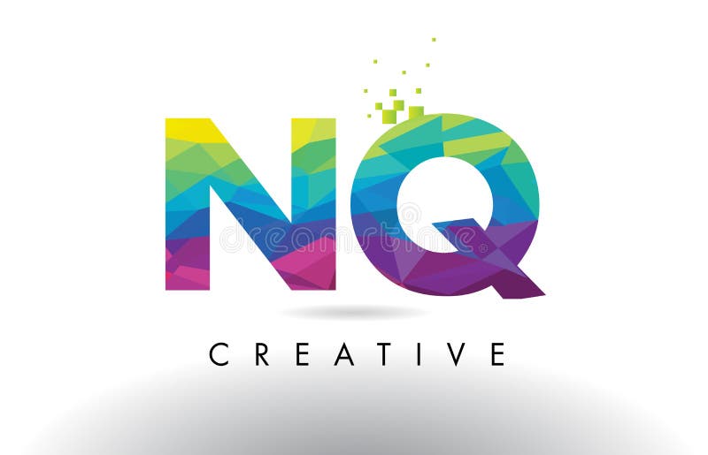 NQ N Q Colorful Letter Origami Triangles Design Vector. Stock Vector ...
