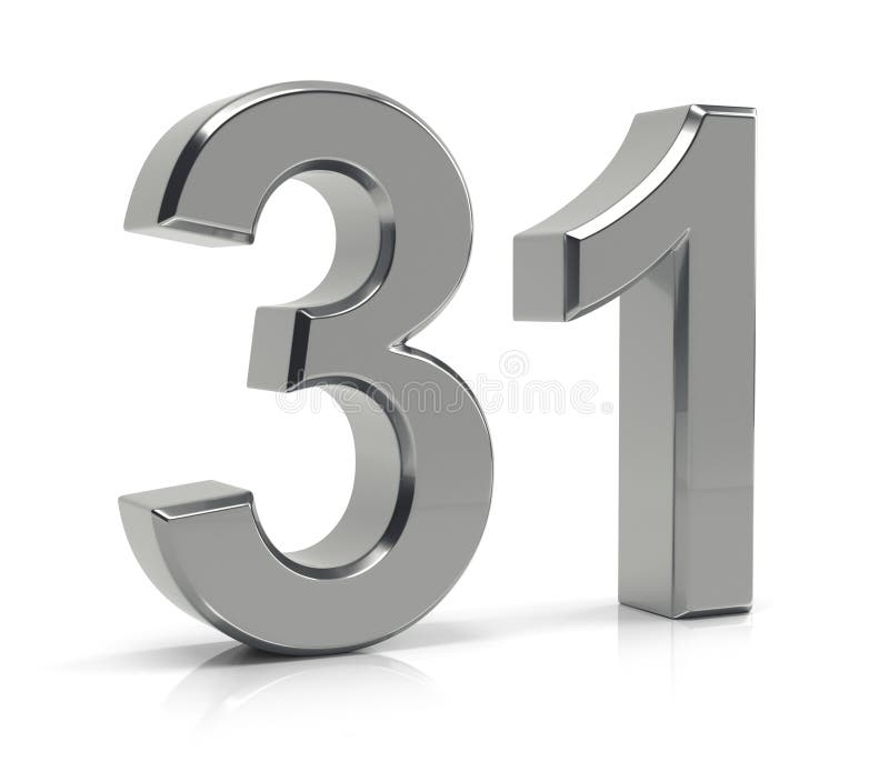 Nr. 31 stock abbildung. Illustration von silber, glänzend - 112687786