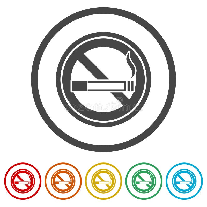 Nr - Het Roken, Nr - Rokend Teken, 6 Inbegrepen Kleuren Vector ...