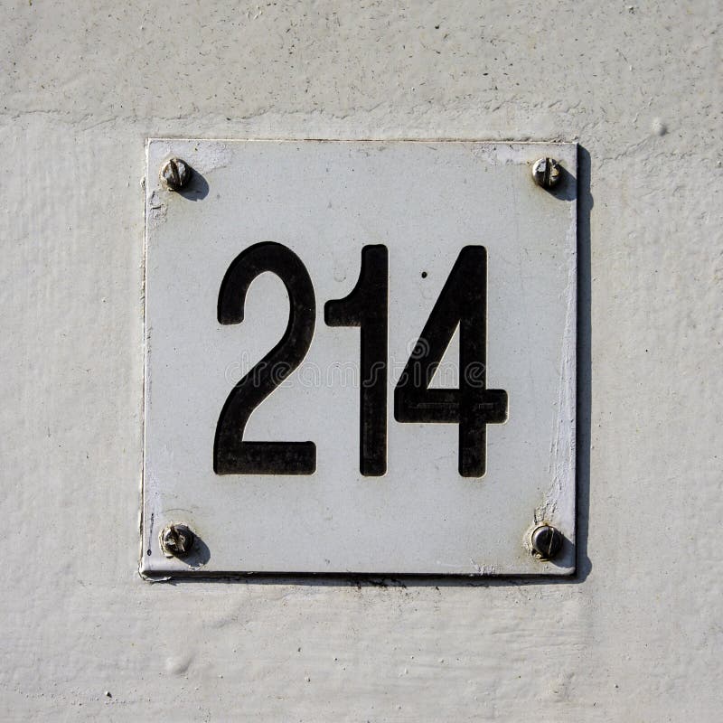 House number 214 stock image. Image of sign, outdoors - 260171751