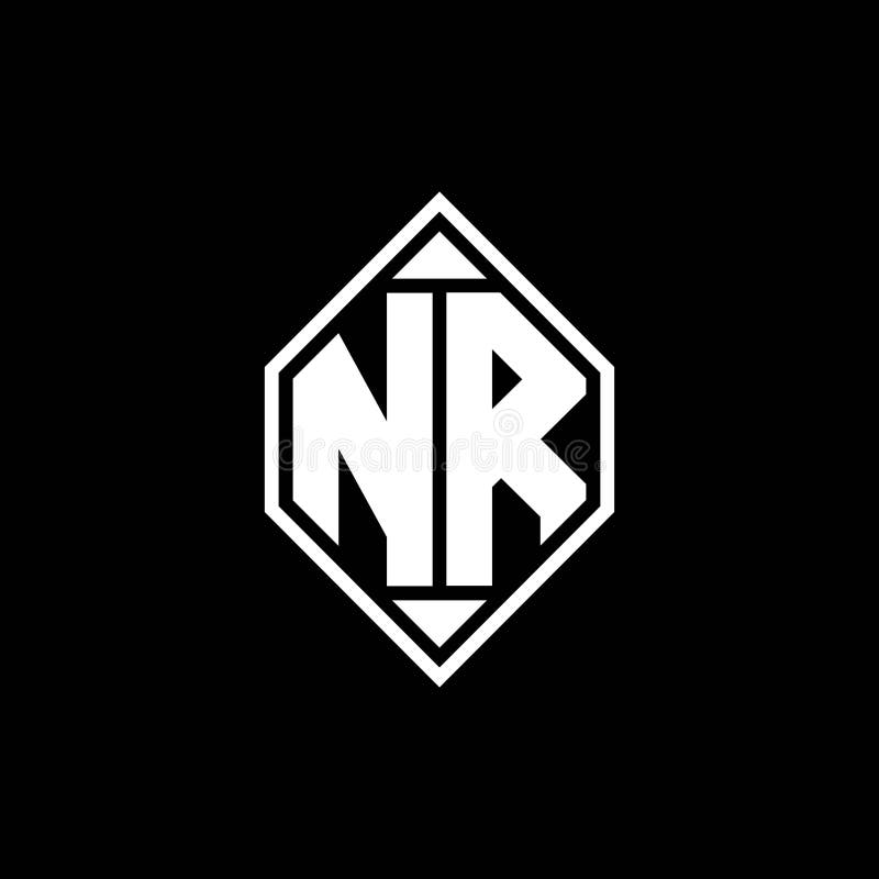 NR Logo Monogram Geometric Shield Shape Style Stock Vector ...