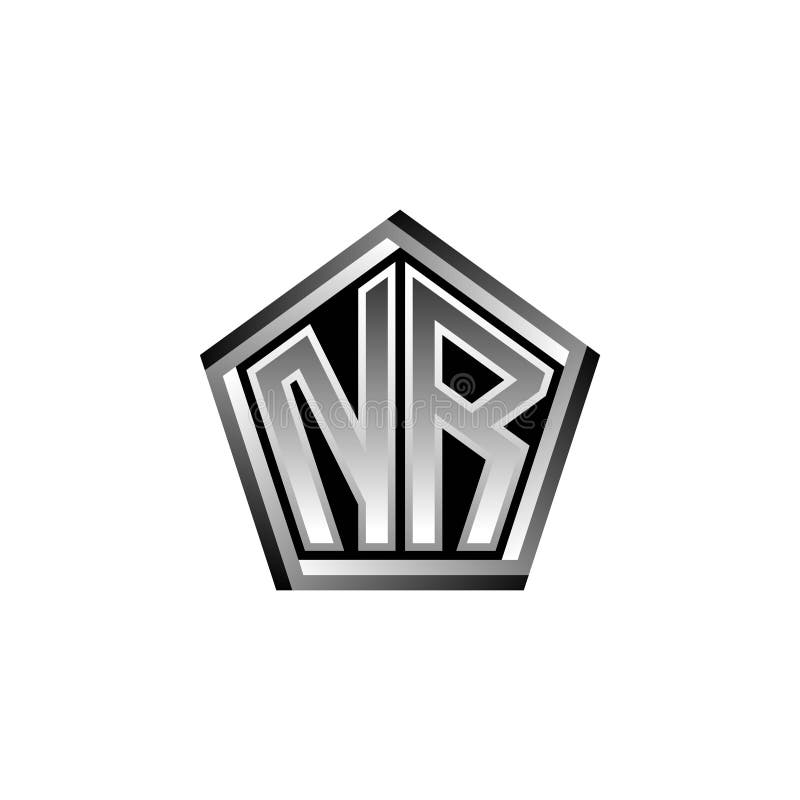 NR Logo Monogram Silver Geometric Modern Design Stock Vector ...