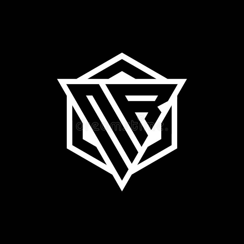 NR Logo Monogram with Triangle and Hexagon Shape Combination Stock ...