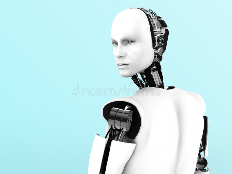 Vue Masculine De Dos De Robot. Illustration Stock - Illustration du ...