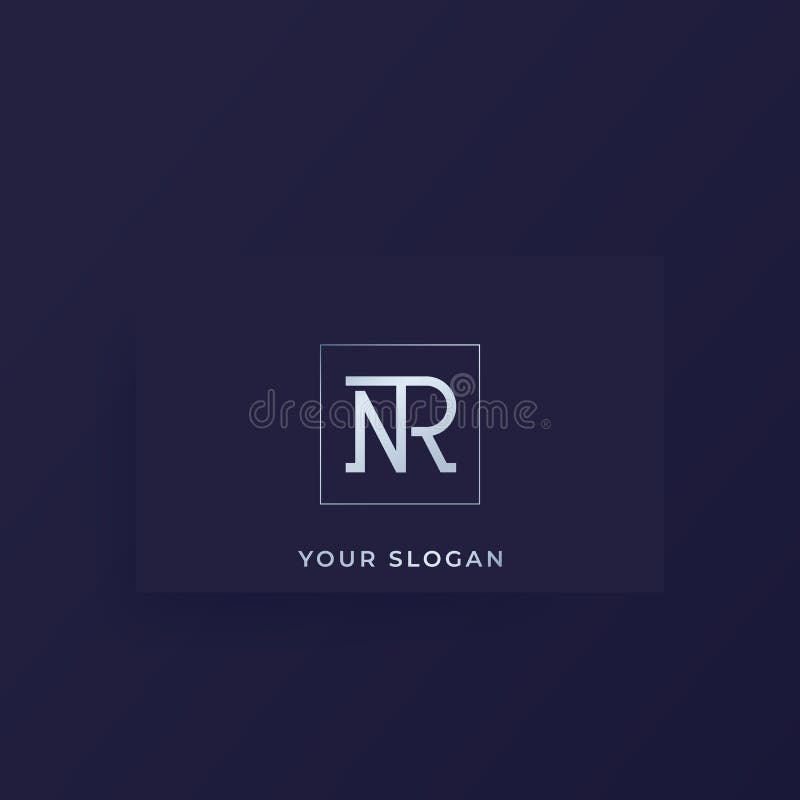 NR Monogram, Letters Vector Logo on a Card Stock Vector - Illustration ...