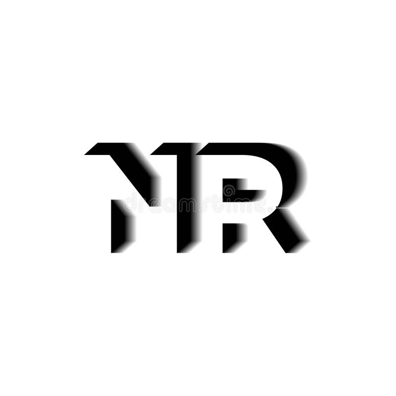 NR Monogram Shadow Shape Style Stock Vector - Illustration of geometric ...