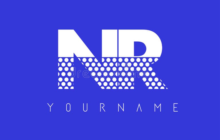 NR N R Dotted Letter Logo Design with Blue Background. Stock Vector ...