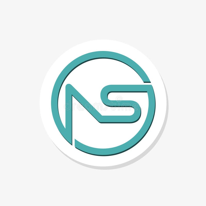 NS Letter Design Logo Sticker Stock Vector - Illustration of identity ...
