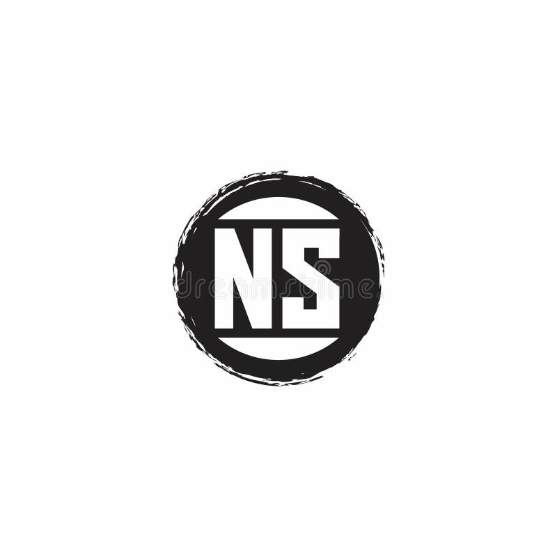 NS Logo Initial Letter Monogram with Abstrac Circle Shape Design ...