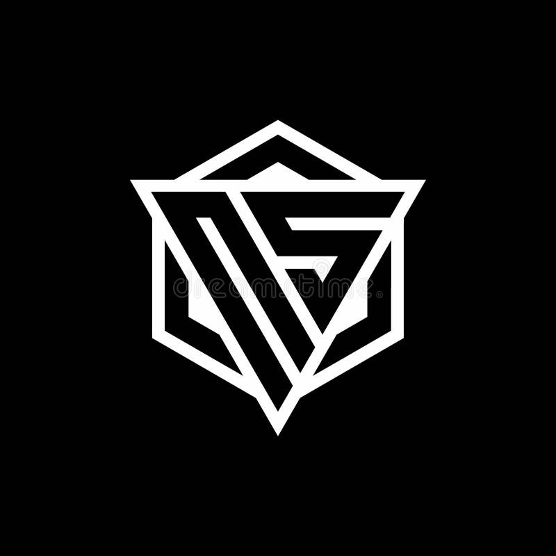 NS Logo Monogram with Triangle and Hexagon Shape Combination Stock ...