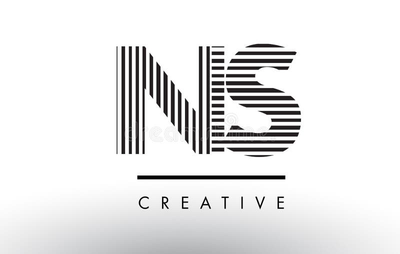 NS N S Black and White Lines Letter Logo Design. Stock Vector ...