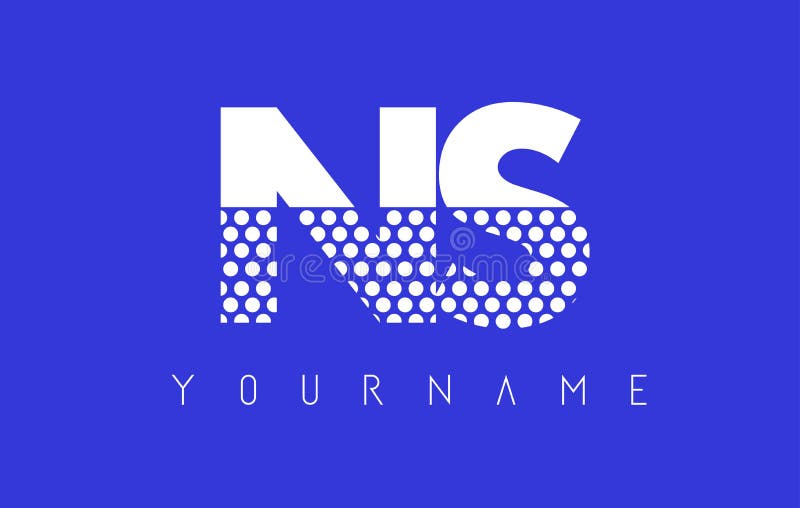 NS N S Dotted Letter Logo Design with Blue Background. Stock Vector ...