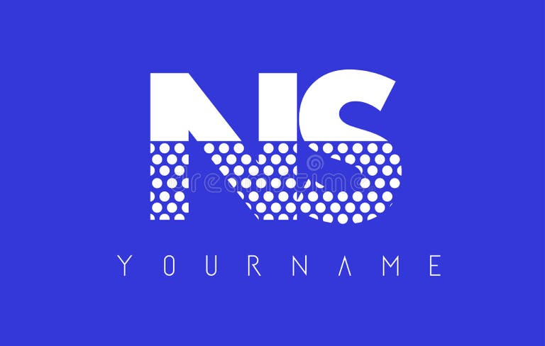 NS N S Dotted Letter Logo Design with Blue Background. Stock Vector ...