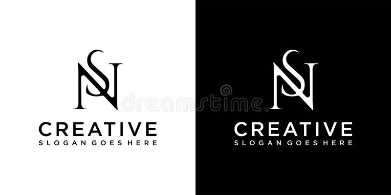 NS or SN Initial Letter Logo Design Vector Stock Vector - Illustration ...