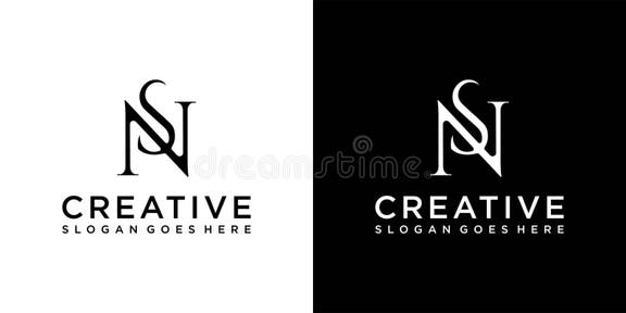 NS or SN Initial Letter Logo Design Vector Stock Vector - Illustration ...
