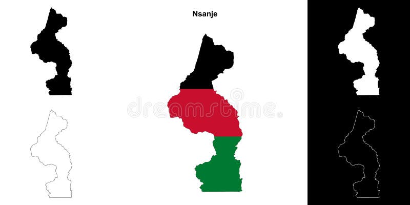 Nsanje outline map stock vector. Illustration of nsanje - 356521023