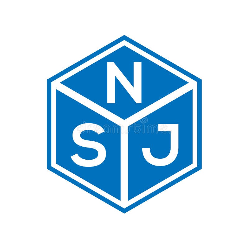 NSJ Letter Logo Design on Black Background. NSJ Creative Initials ...