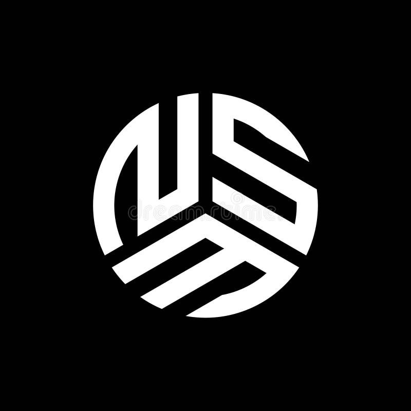 NSM Letter Logo Design on Black Background. NSM Creative Initials ...
