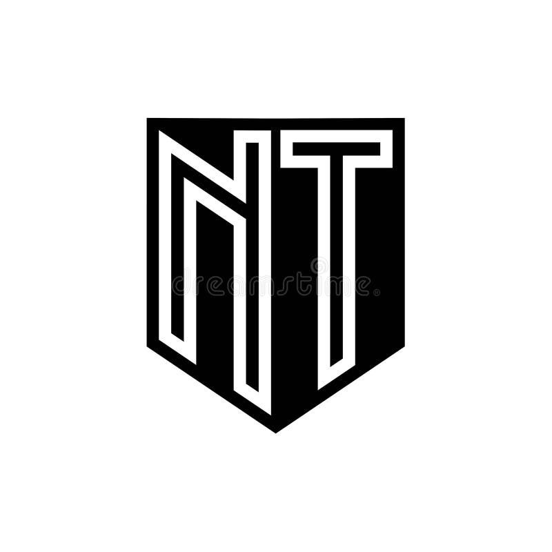 NT Logo Monogram Shield Geometric White Line Inside Black Shield Color ...