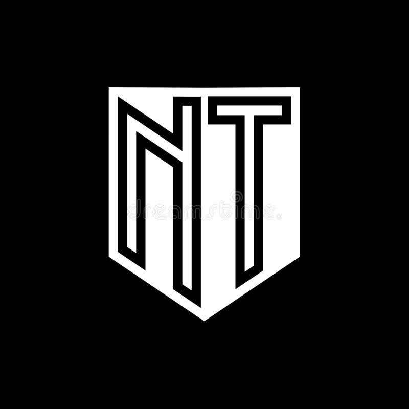 NT Logo Monogram Shield Geometric Black Line Inside White Shield Color ...