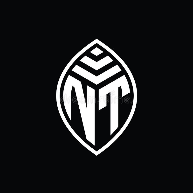 NT Logo Monogram Leaf Shape Isolated Outline Design Template Stock ...