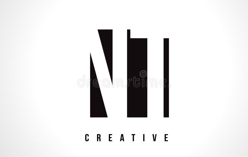 NT N T White Letter Logo Design with Black Square. Stock Vector ...
