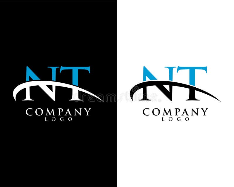 NT, TN Letters Company Logo Design Swoosh Design Vector Stock Vector ...