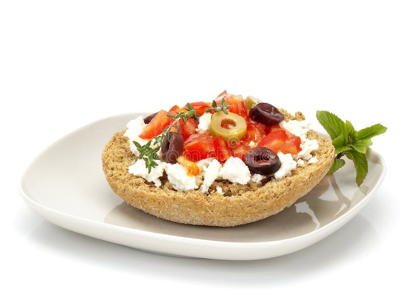 Ntakos do Cretan imagem de stock. Imagem de torrado, grego - 31003399