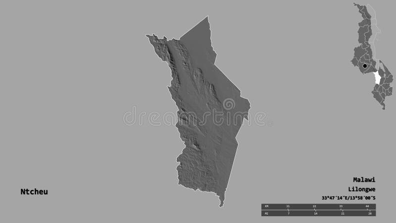 Ntcheu, District of Malawi, Zoomed. Bilevel Stock Illustration ...