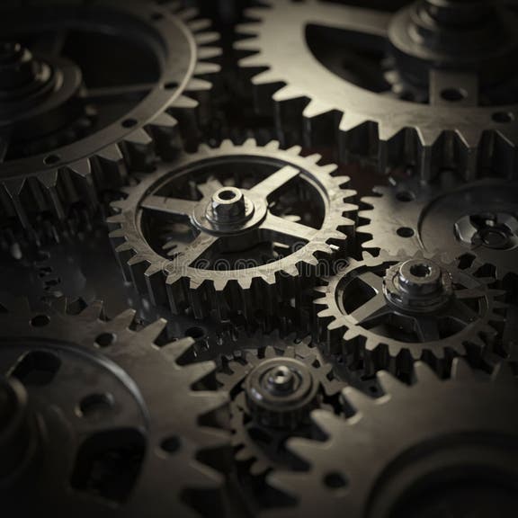 Nterlocking Metal Gears of Various Sizes, Featuring Intricate Teeth and ...