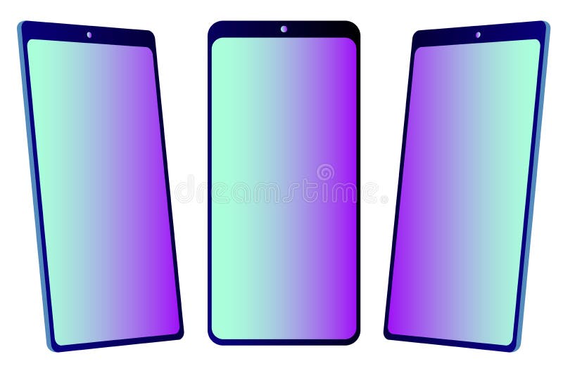 Cell Phones. Phones from Different Angles Stock Vector - Illustration ...