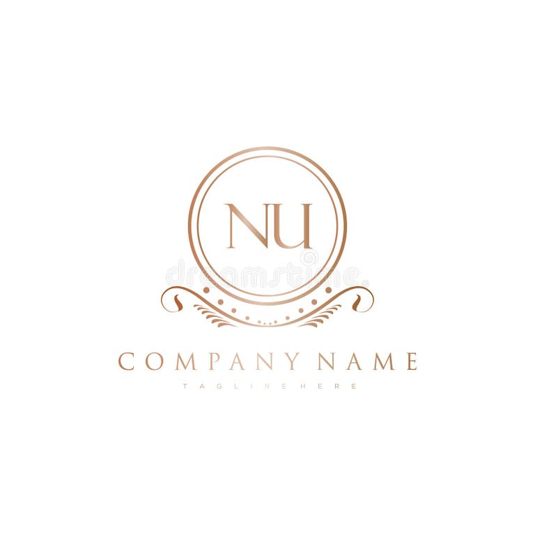 NU Letter Initial with Royal Luxury Logo Template Stock Vector ...