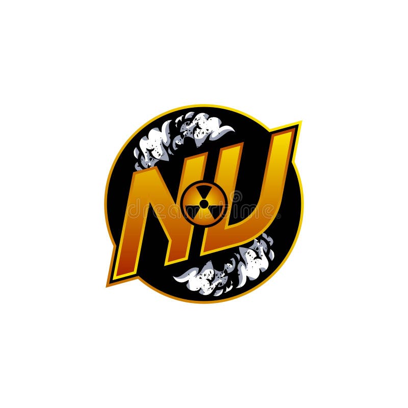NU Logo Monogram ESport Gaming with Gas Shape Design Stock Vector ...