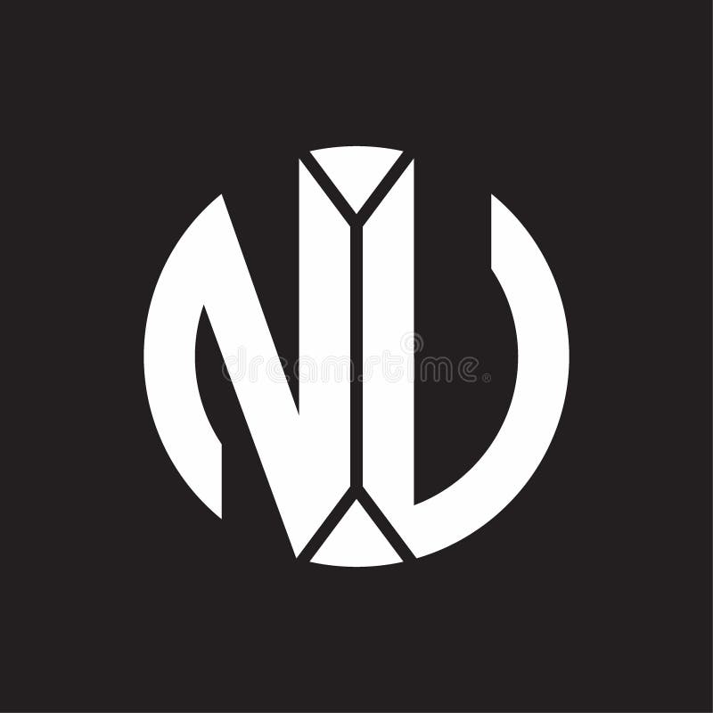 NU Logo Monogram with Piece Circle Ribbon Style Stock Vector ...